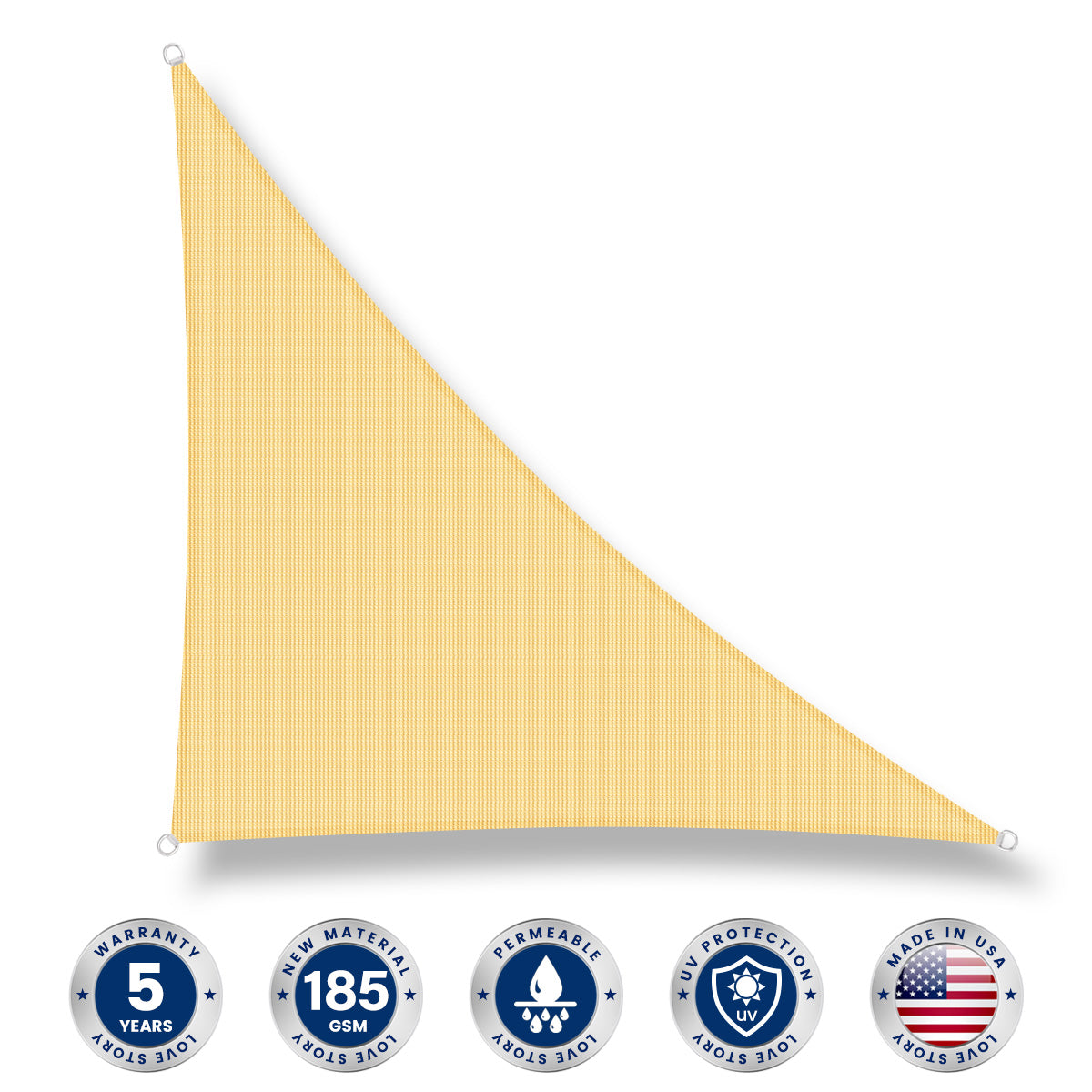 LOVE STORY Right Triangle Sun Shade Sail for Pool Patio Garden Backyard